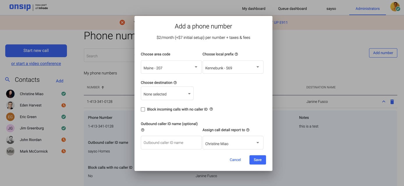 The New Web Admin Portal: Phone Numbers